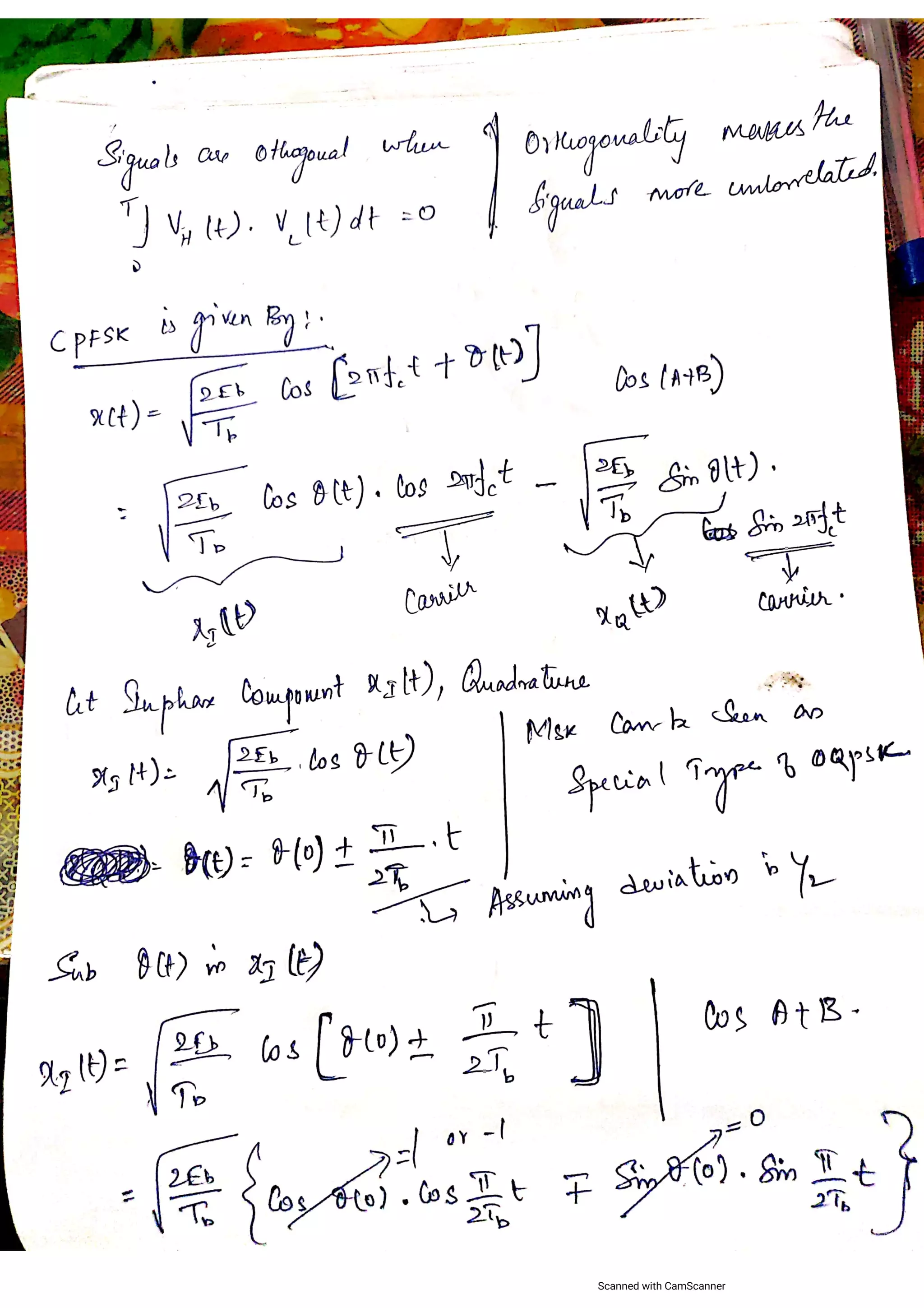 Minimum Shift Keying Msk Full Derivation Pdf