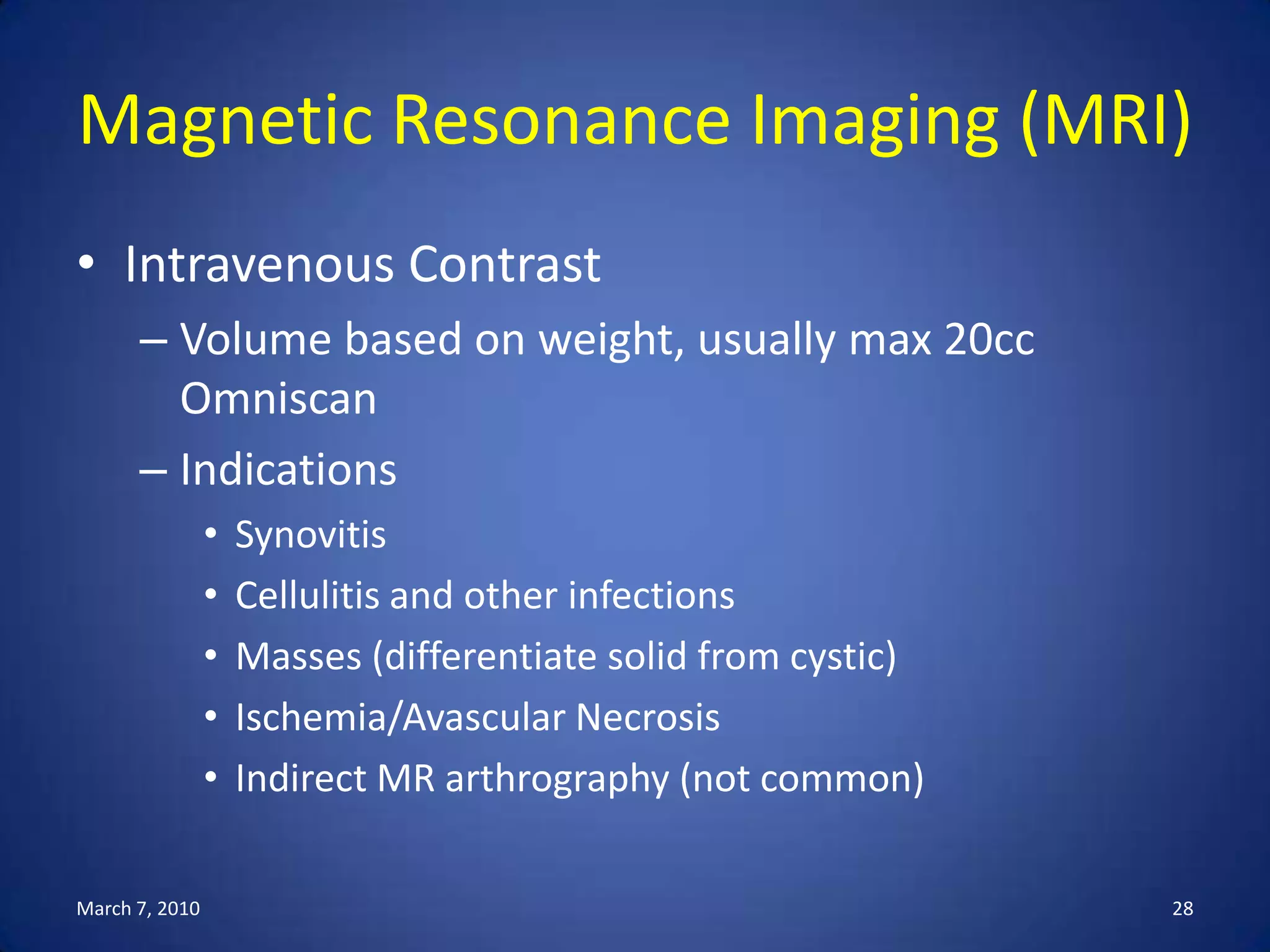 MSK Imaging Guidelines | PPT