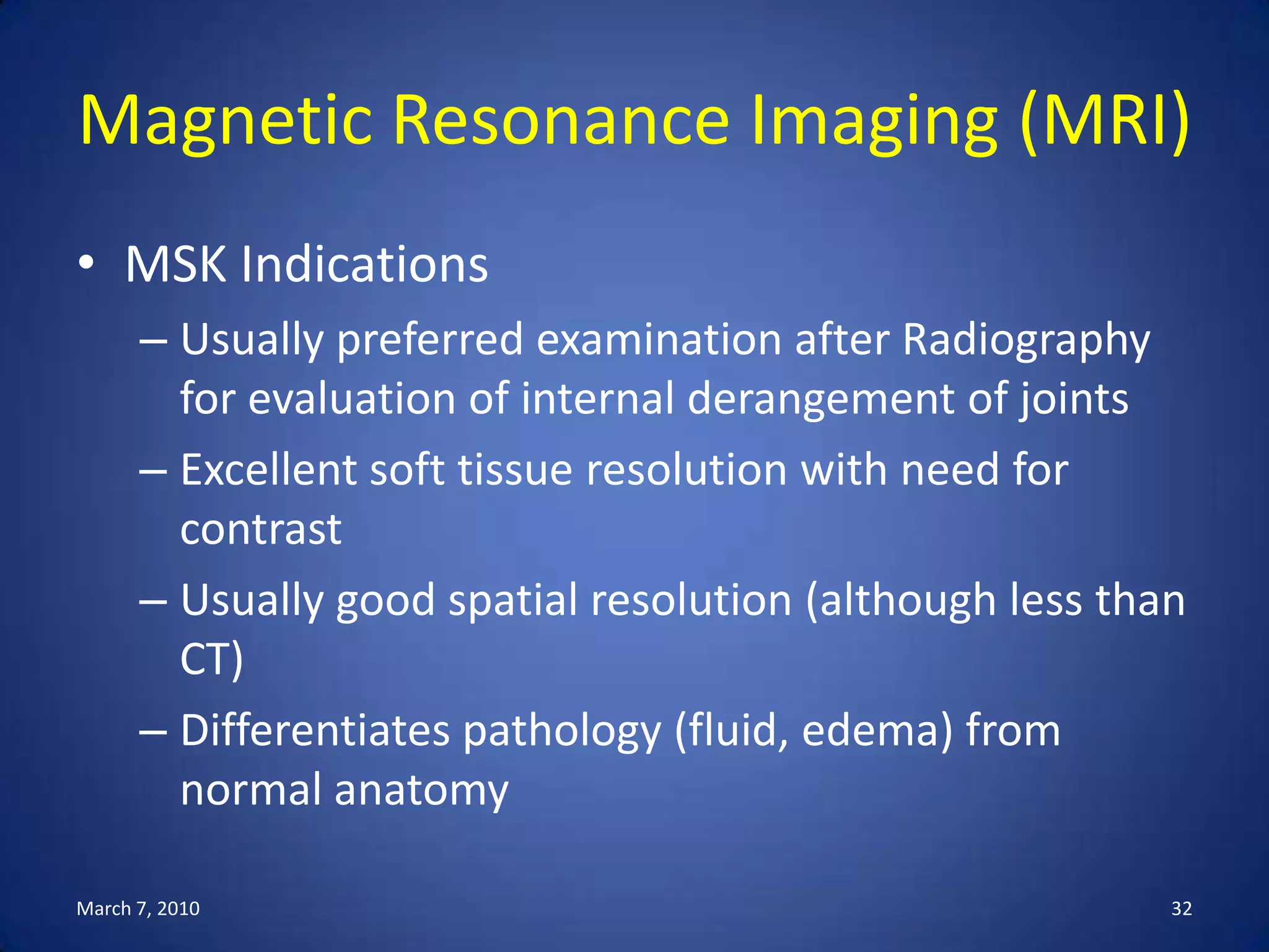 MSK Imaging Guidelines | PPT