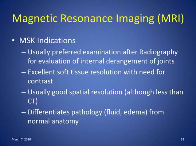 MSK Imaging Guidelines | PPT