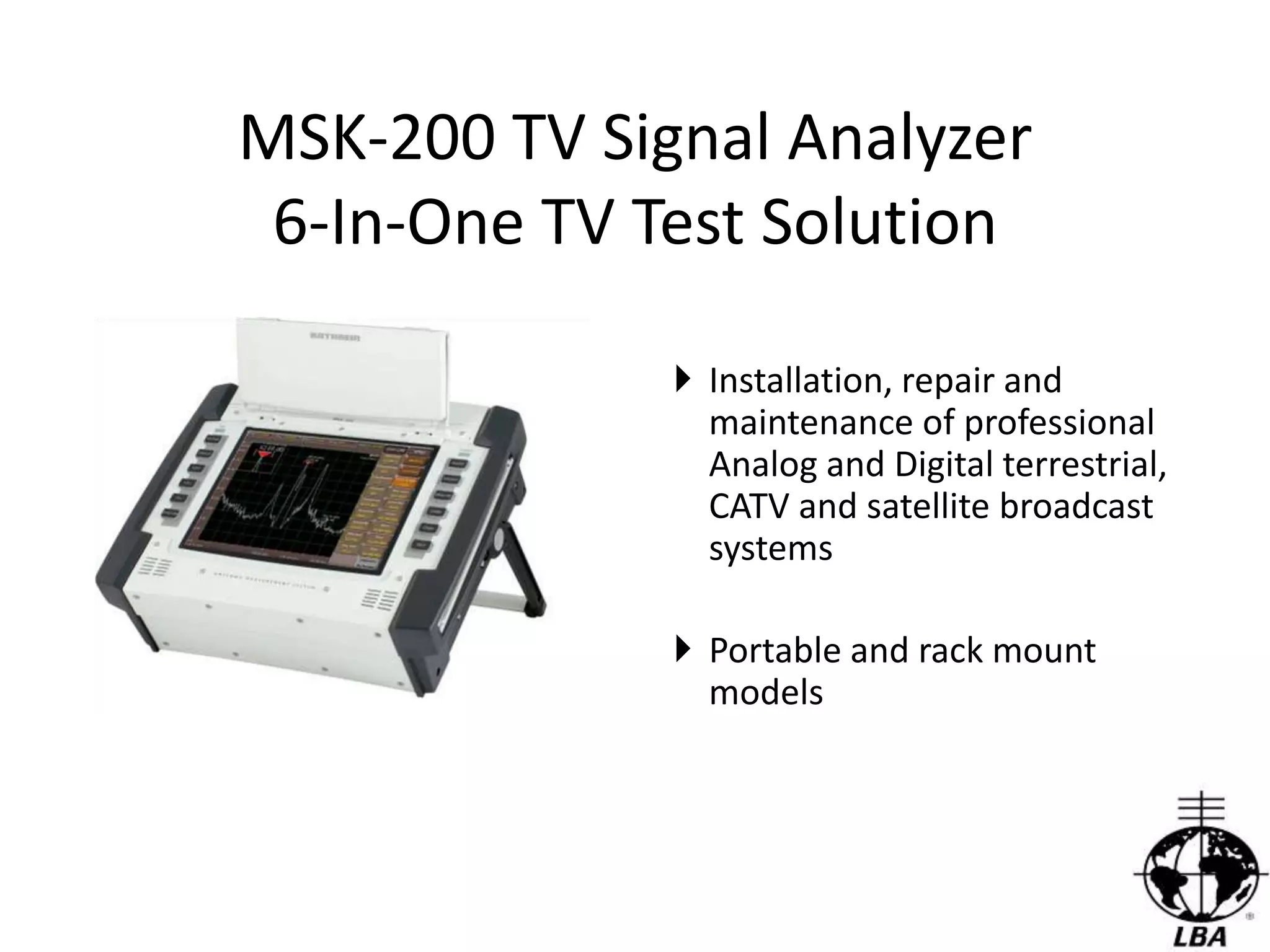 MSK 200 Digital Transport Stream Analyzer | PPTX | Digital Audio ...