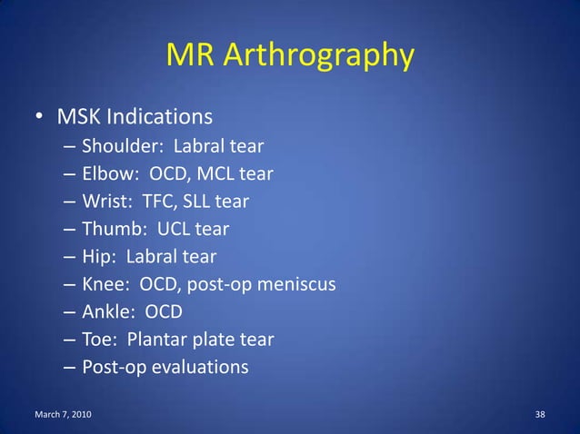 Msk Imaging Guidelines | PPT