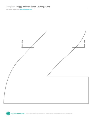 Number 2 Template For Cake