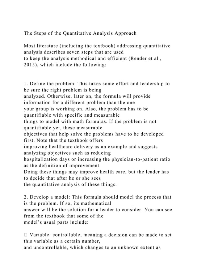 MSL 5080, Methods of Analysis for Business Operations 1 .docx