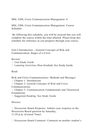 MSL 5200, Crisis Communication Management 1 Course Desc.docx