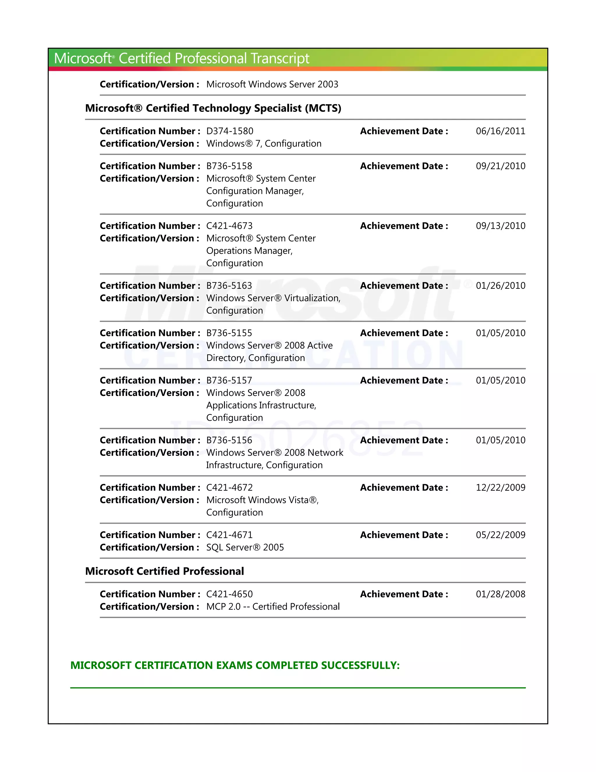 Ms Learning Transcript | PDF