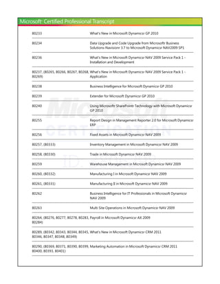 Microsoft Learning Transcript | PDF
