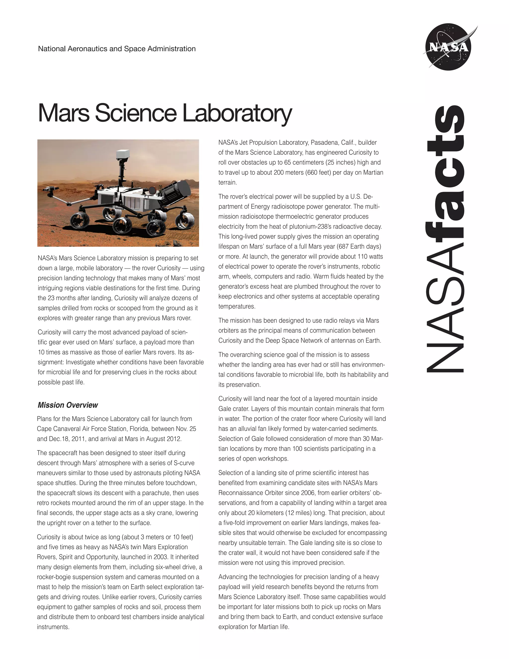 Msl fact sheet | PDF