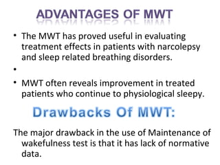 Multiple sleep latency Test (MSLT) and Maintenance of Wakefulness Test ...