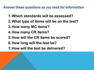 Msl test spec. purpose for reading | PPTX