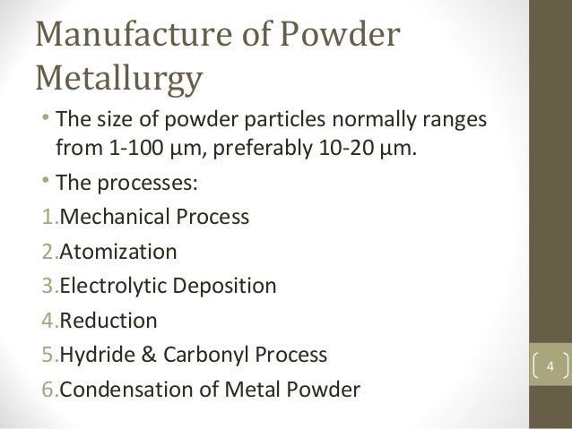 Basic Processes of Powder Metallurgy