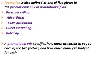 MARKETING MANAGEMENT MEANING AND SIGNIFICANCE OF PROMOTIONotion | PPT
