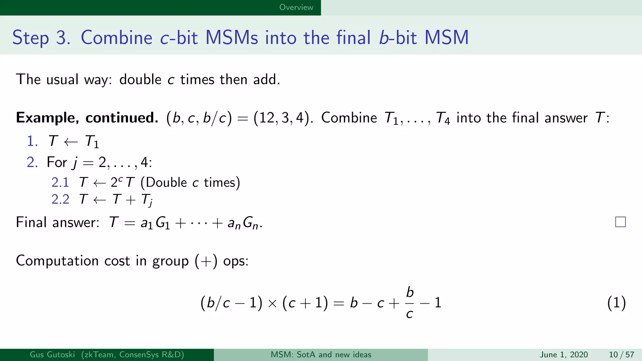 Multi-scalar multiplication: state of the art and new ideas | PDF