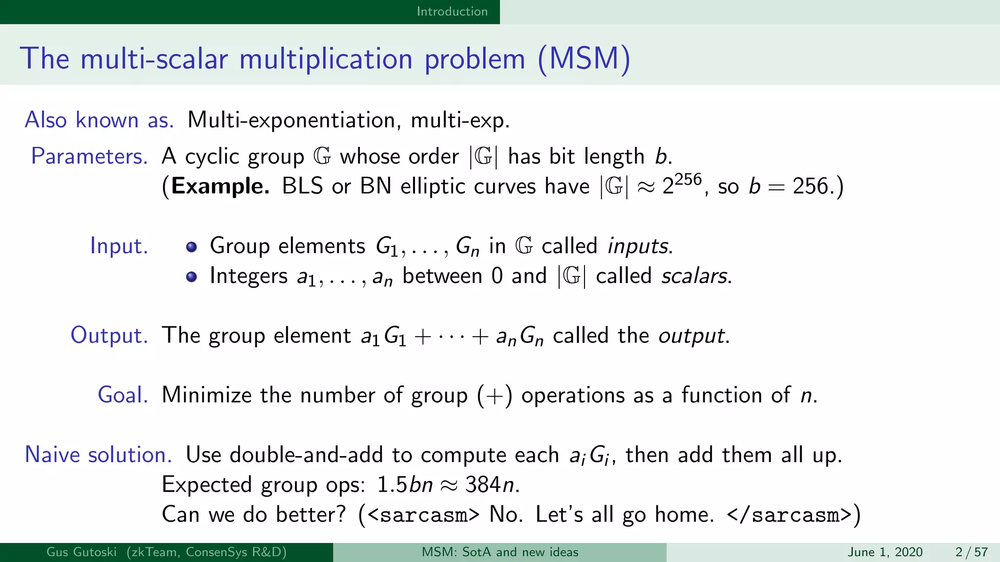Multi-scalar multiplication: state of the art and new ideas | PDF