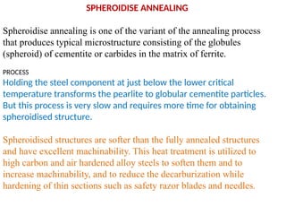 HEAT TREATMENT -ANNEALING,NORMALIZING,HARDENING | PPTX