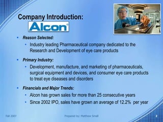 M.Small Alcon MBA Project | PPTX