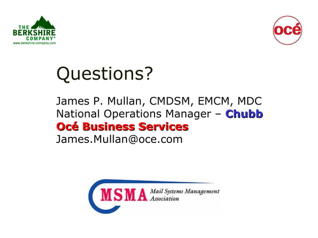 MSMA Webinar Quality Control In Mail CenterOperations | PPT | Logistics ...