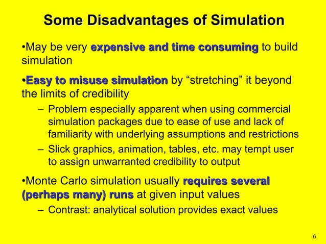 Simulation And Monte Carlo Some General Principles Ppt