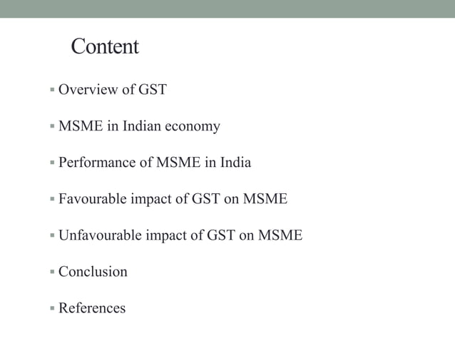 Impact of GST on MSME | PPTX | Small and Medium-sized Business | Business
