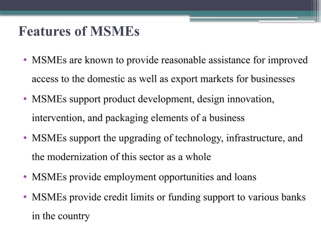 MSME.pptx. details on msme, introduction | PPT