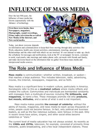 Mass Media Influence