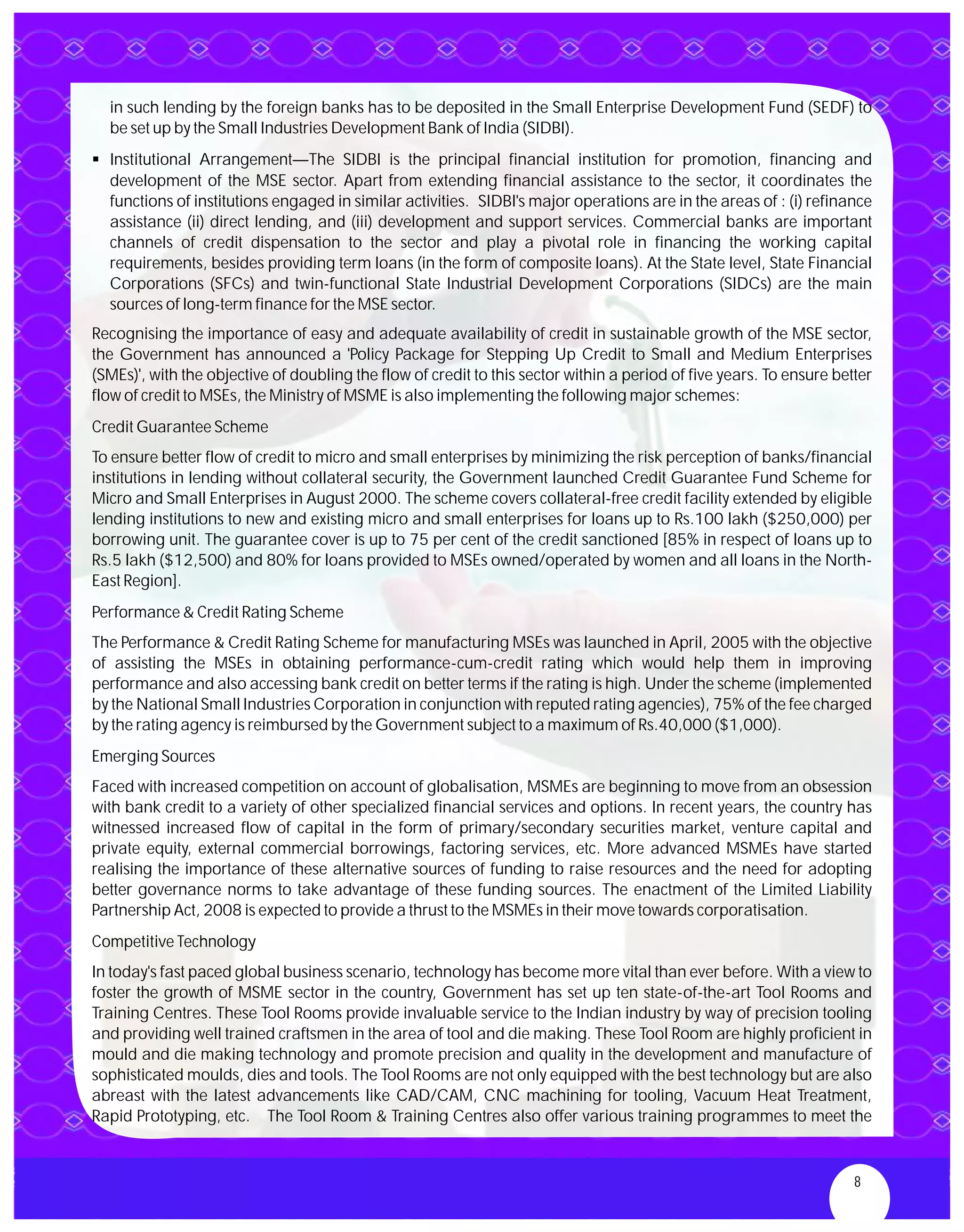 Msme overview for finance, subsidy & project related support contact ...