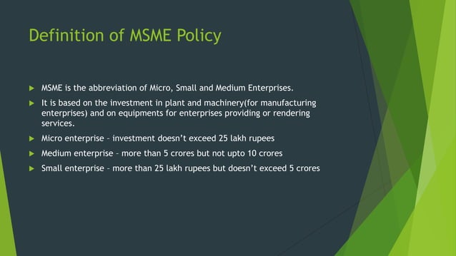 Msme policy in india | PPTX