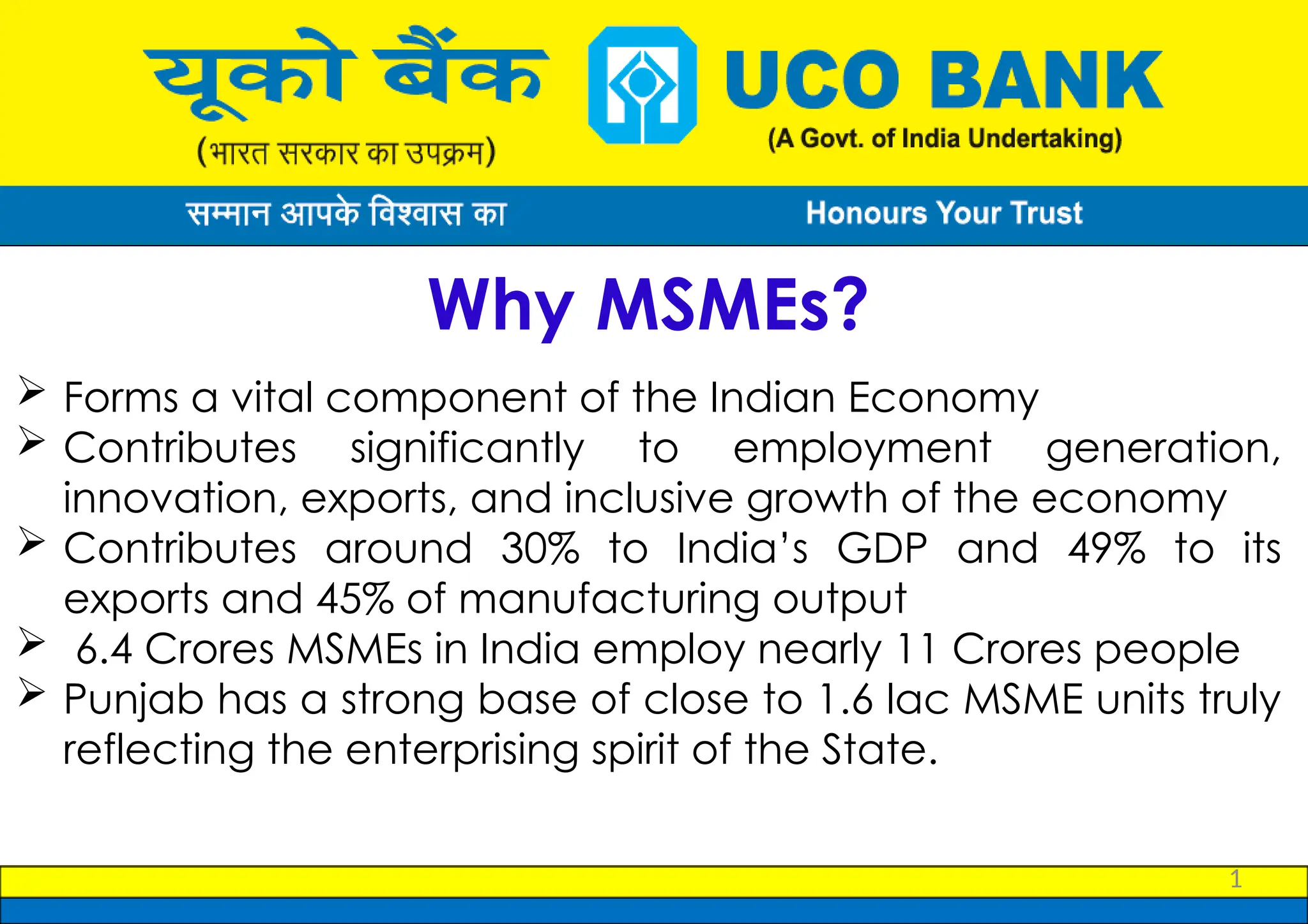 MSME Presentation.pptx MSME Customers of Bank | PPTX