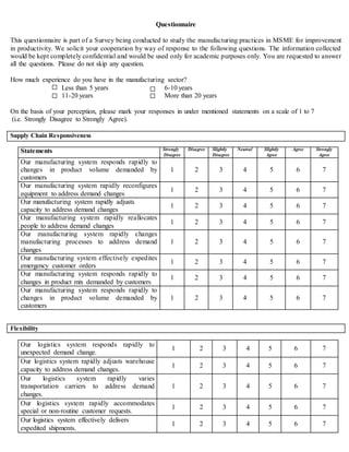 Msme questionaire | DOCX