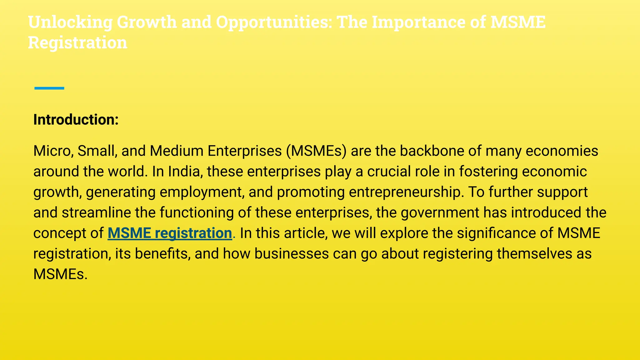 Msme registration in India | PDF