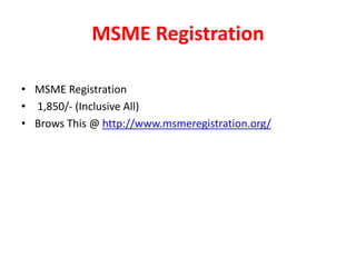 Msme registration | PPT