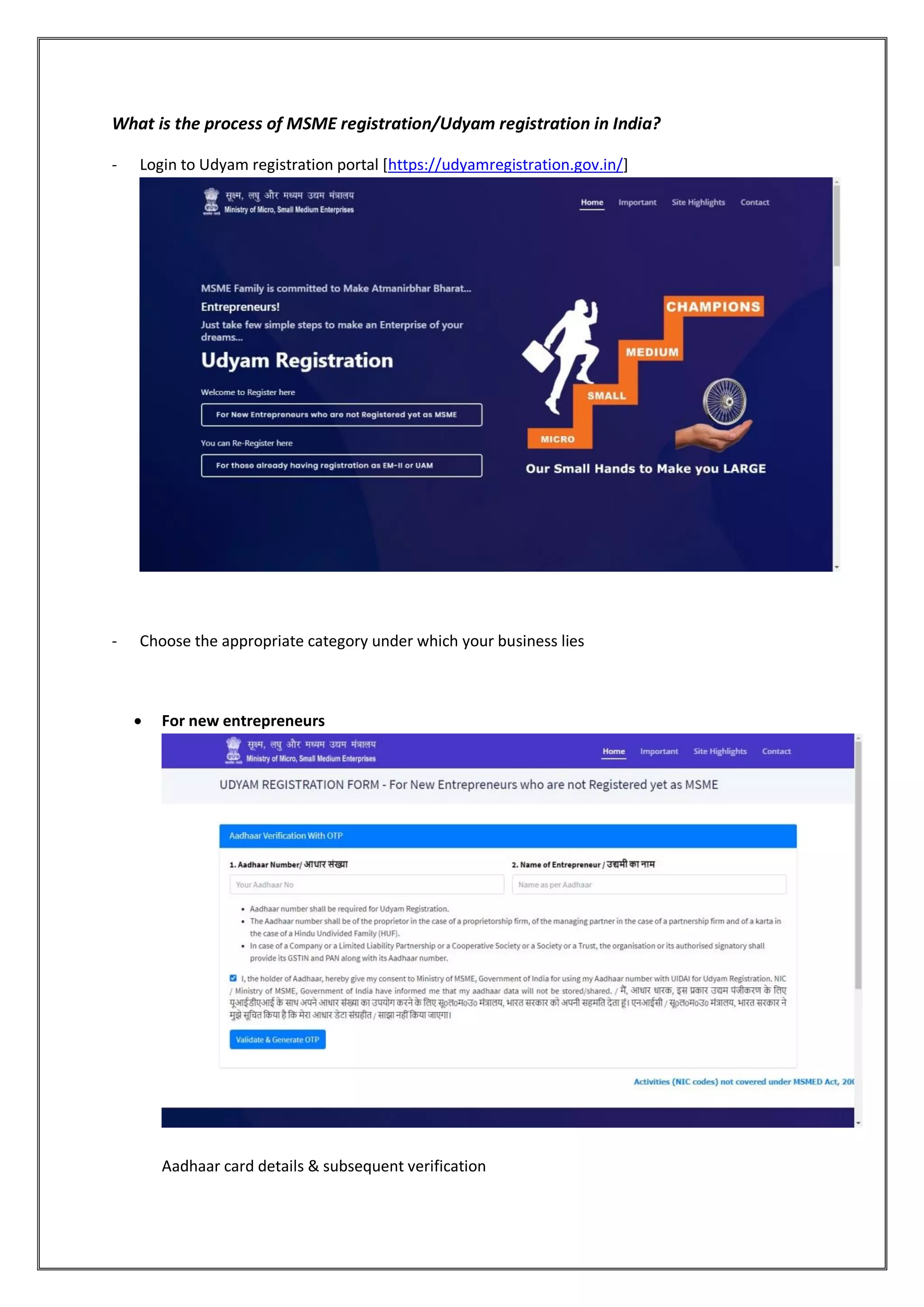 MSME REGISTRATION | ONLINE PROCESS, ELIGIBILITY & BENEFITS | PDF
