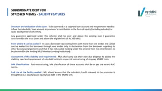 RESTRUCTURING OF MSMEs & CREDIT GUARANTEE SCHEME FOR SUBORDINATE DEBT (CGSSD) | PDF