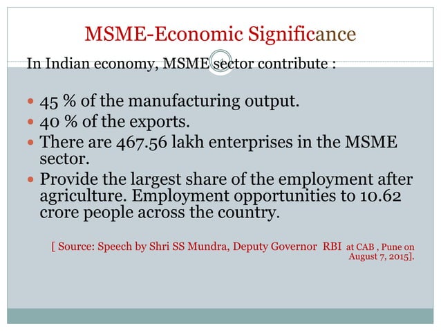 MSME Sector in India- An overview of the policy ecosystem | PPTX ...