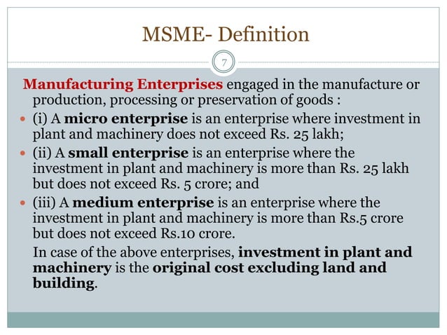 MSME Sector in India- An overview of the policy ecosystem | PPTX ...