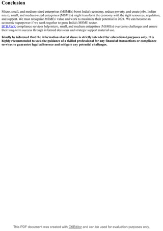 MSME ( Micro, small, and medium-sized enterprises MSMEs) Classification ...