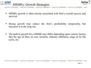 MSMEs: GROWTH STRATEGIES | PPT