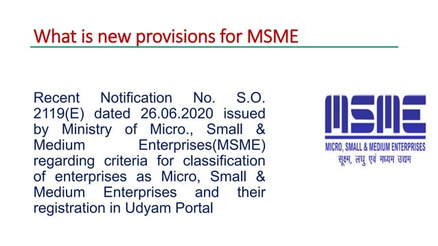 MSME new criteria from 01-07-2020 | PPT