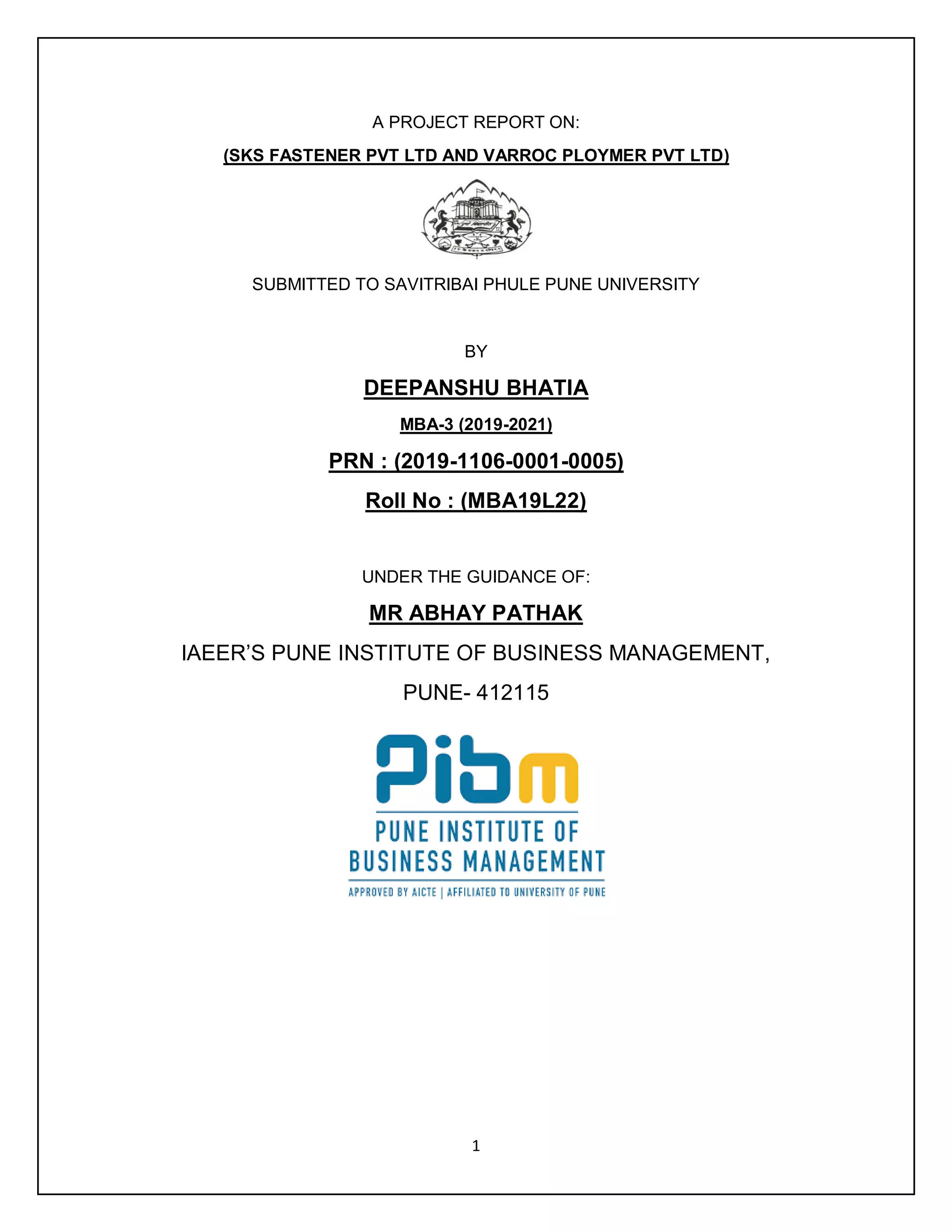 Msme visit project report | PDF