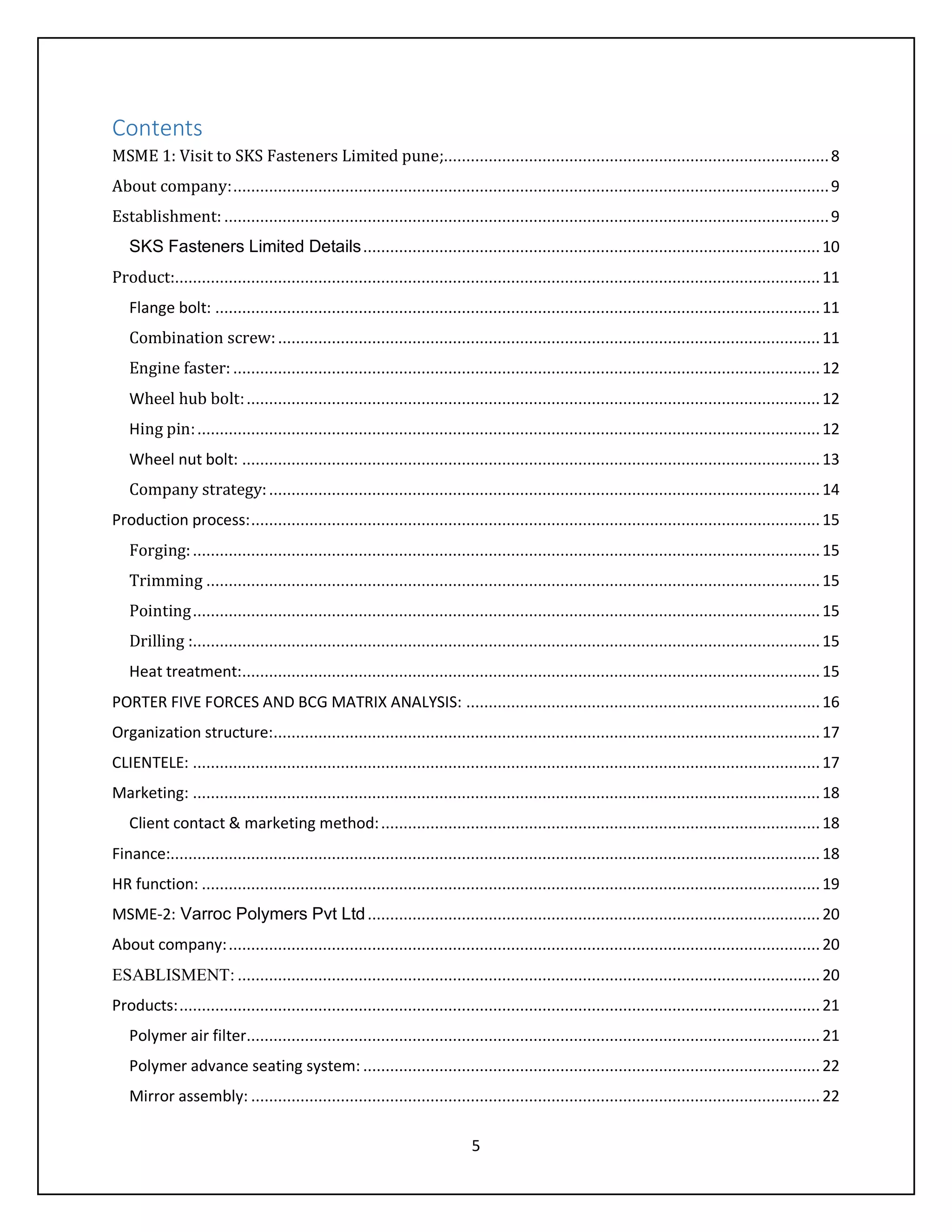Msme visit project report | PDF