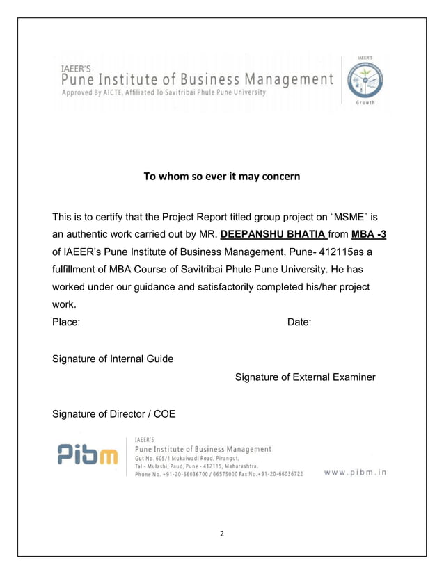 Msme visit project report | PDF | Business | Business and Finance