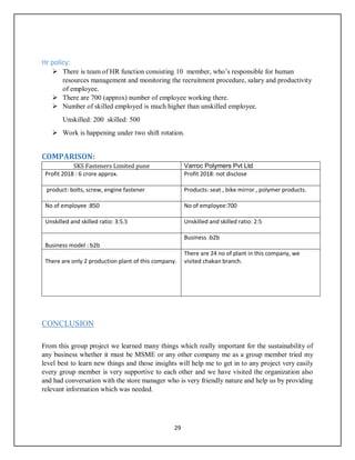 Msme visit project report | PDF
