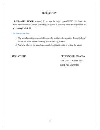 Msme visit project report | PDF