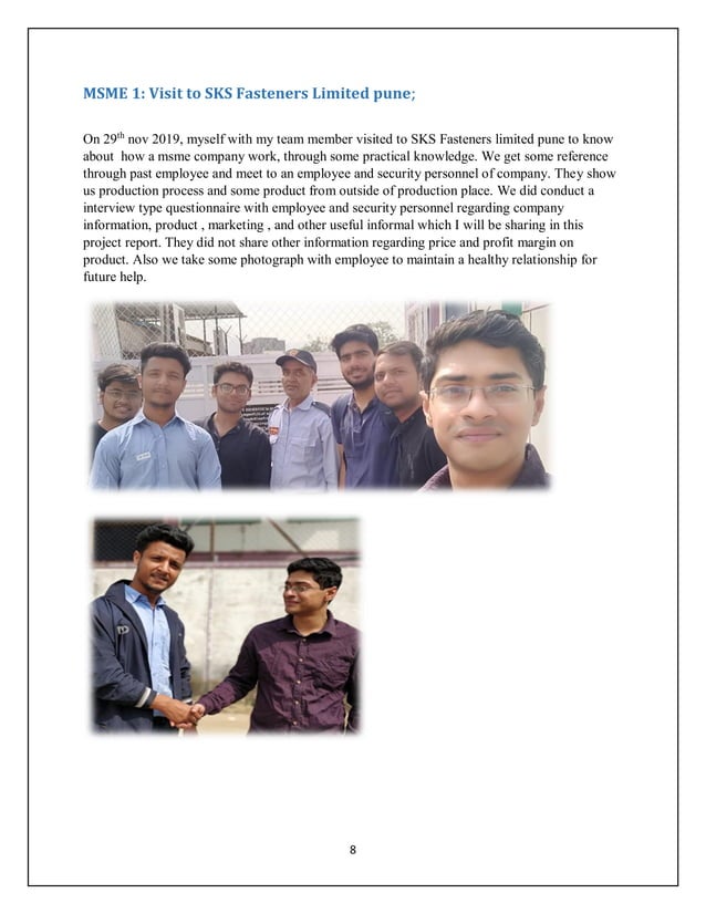 Msme visit project report | PDF | Business | Business and Finance