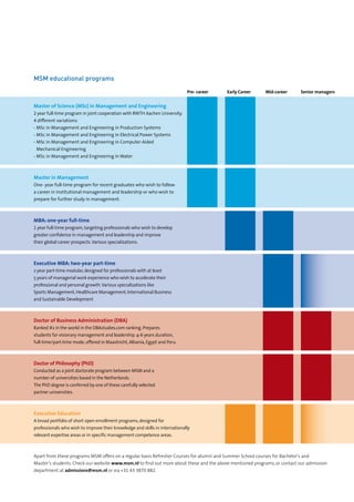 MSM MBA class profile 2016 | PDF