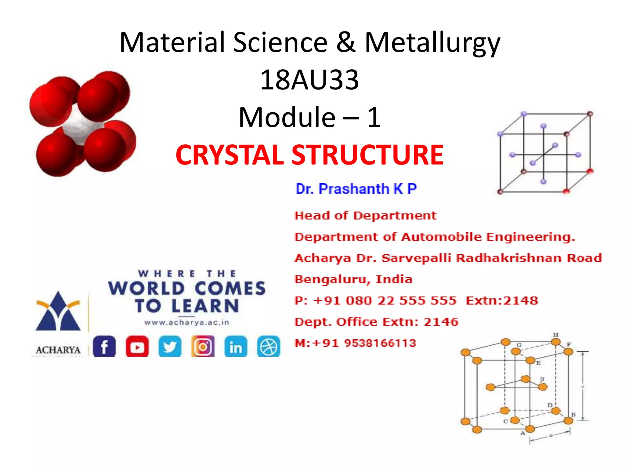 MSM Module 1 Crystal Structure PPT in PDF.pdf