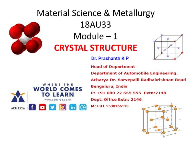 MSM Module 1 Crystal Structure PPT in PDF.pdf