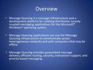 Message Queuing (MSMQ) | PPTX