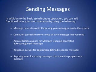 Message Queuing (MSMQ) | PPTX