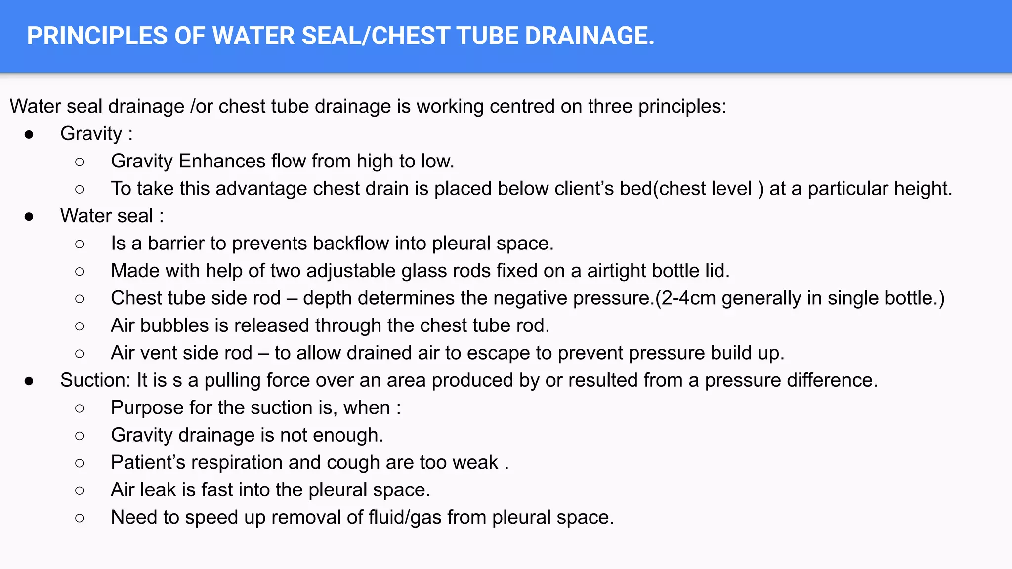 Medical surgical nursing topic ,intercostal drainage or water seal ...